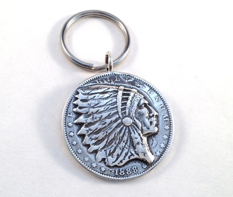 Indian Dollar Keyring Made From Morgan Silver Dollar Coin Key Ring - Etsy