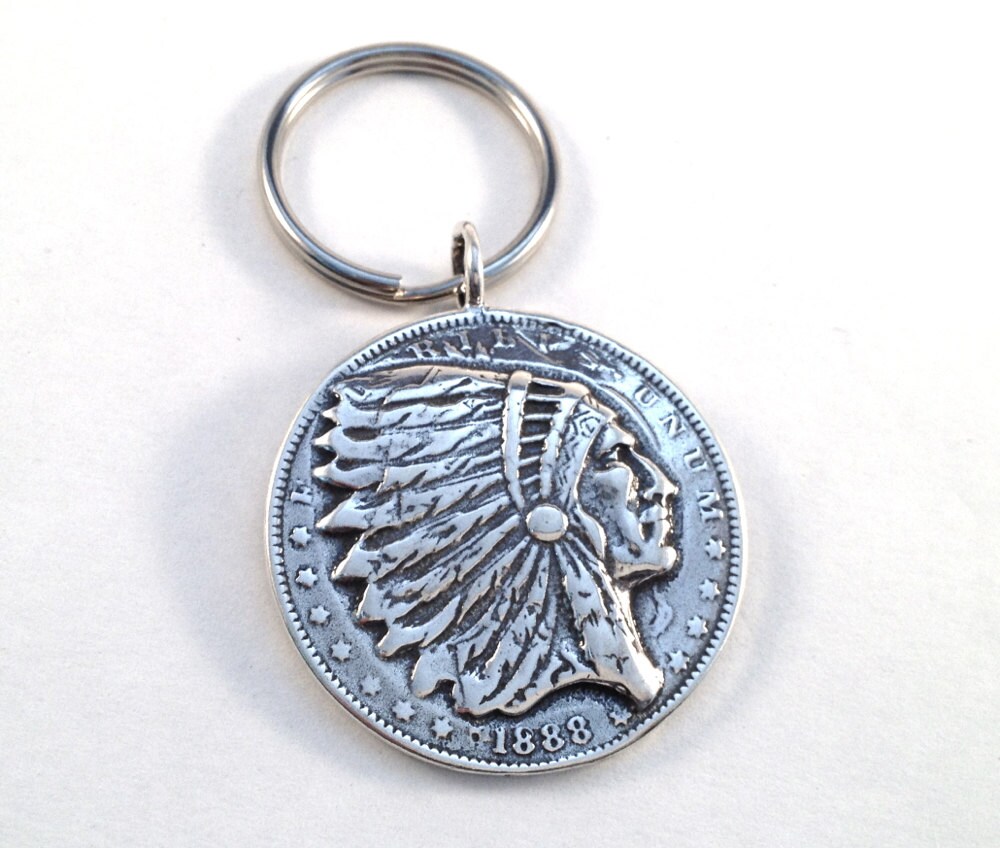 Indian Dollar Keyring Made From Morgan Silver Dollar Coin Key Ring - Etsy