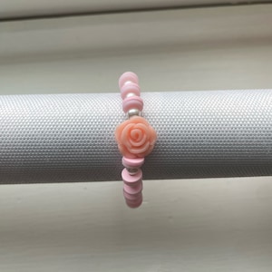 Pink Rose Bracelet - Etsy