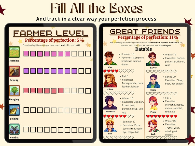 Ultimate Stardew Valley Perfection Planner - Etsy