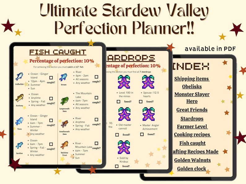 Ultimate Stardew Valley Perfection Planner - Etsy