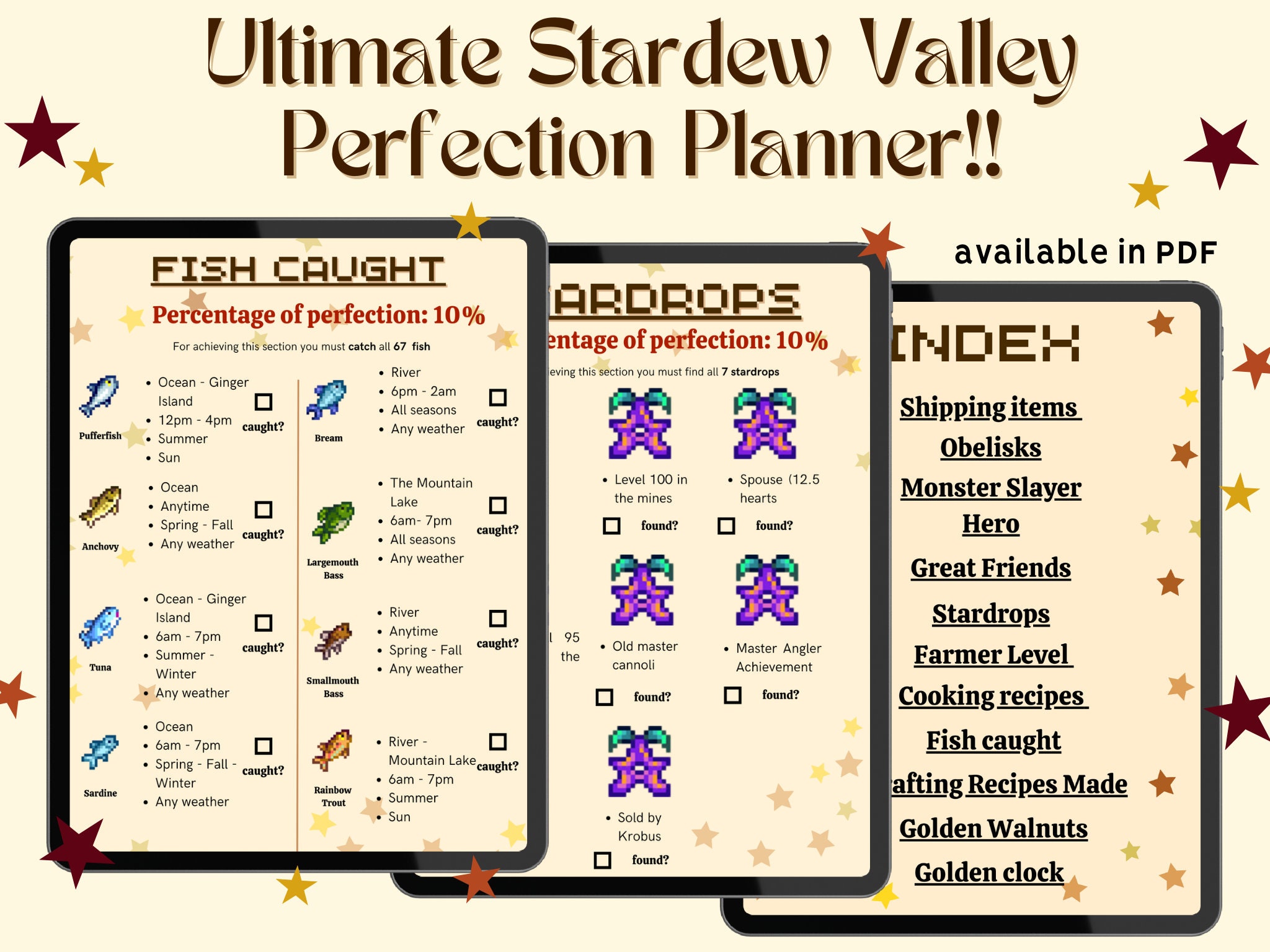 Ultimate Stardew Valley Perfection Planner - Etsy