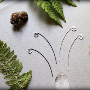 Fiddlehead // Sterling Silver Forest Fern Earrings - Etsy
