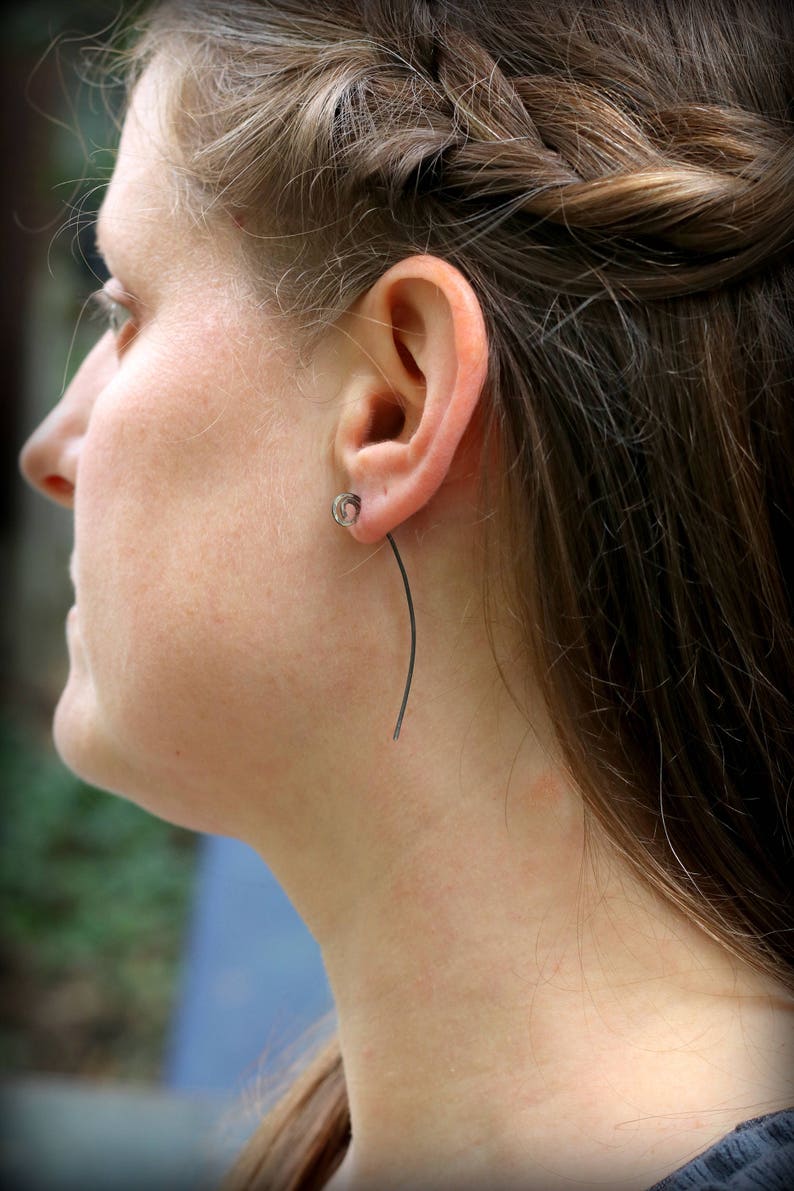 Fiddlehead // sterling silver forest fern earrings | Etsy
