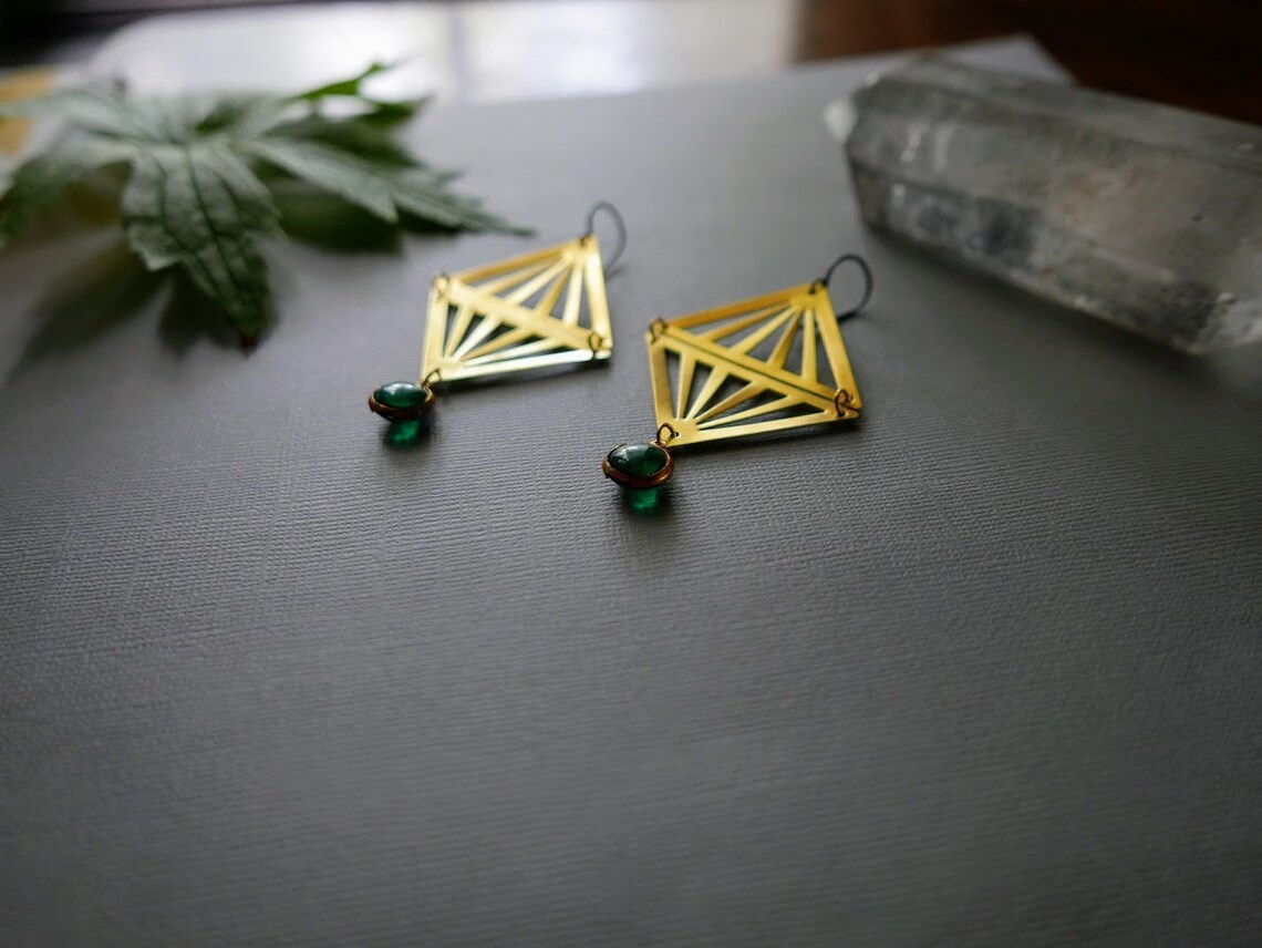 Bizarre Love Triangle // Brass Triangles and Glowing Green Glass Orb ...