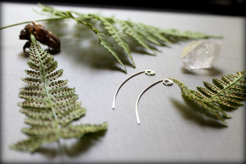 Fiddlehead // sterling silver forest fern earrings | Etsy