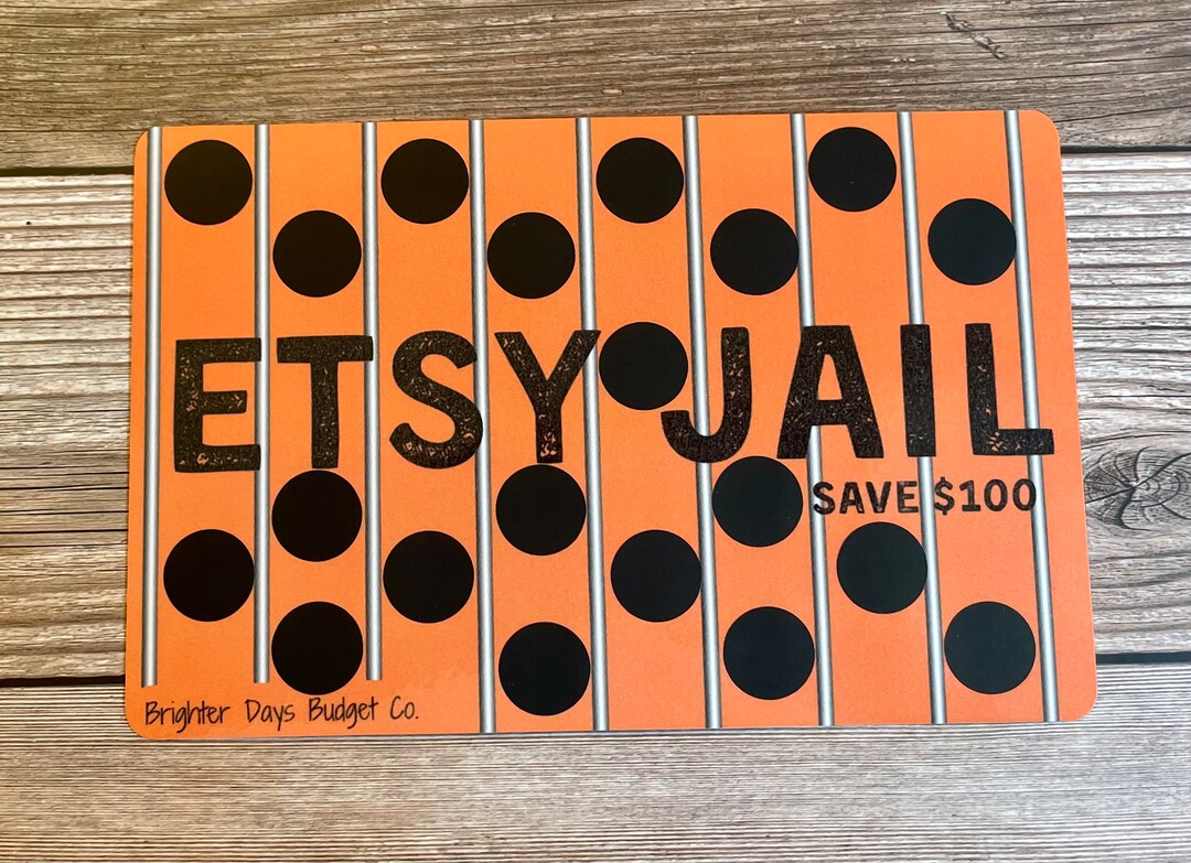 Etsy Jail Laminated A5 Scratch off Savings Challenge - Save 100 - Etsy