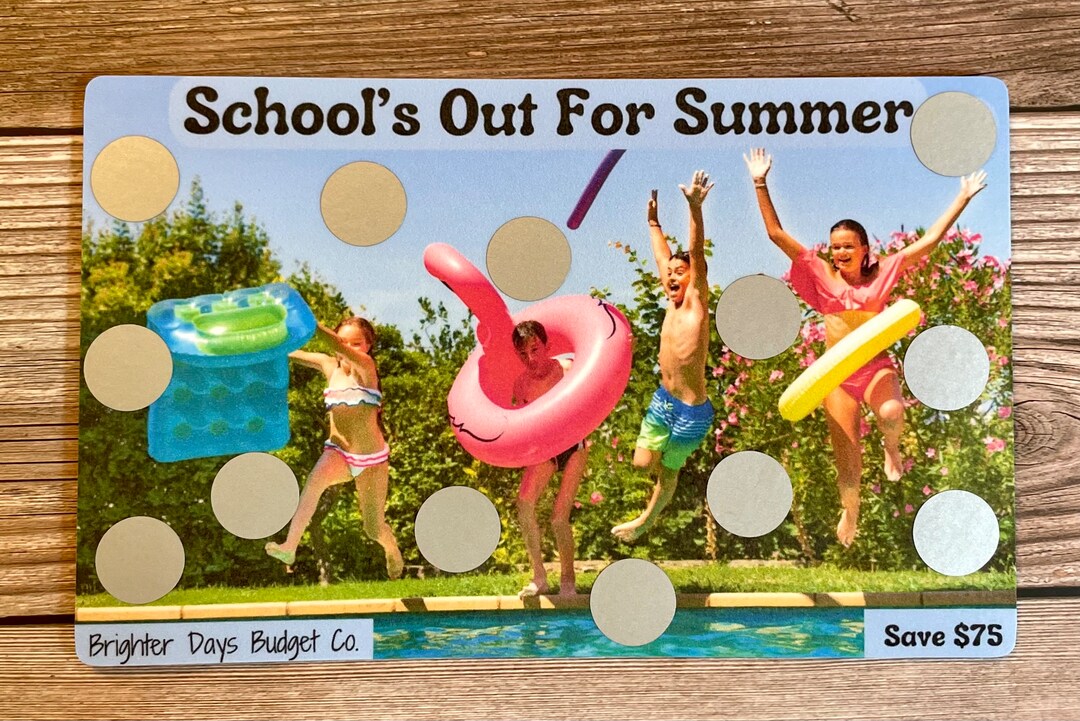 School's Out for Summer A5 Scratch off Savings Challenge - Save 75 - Etsy