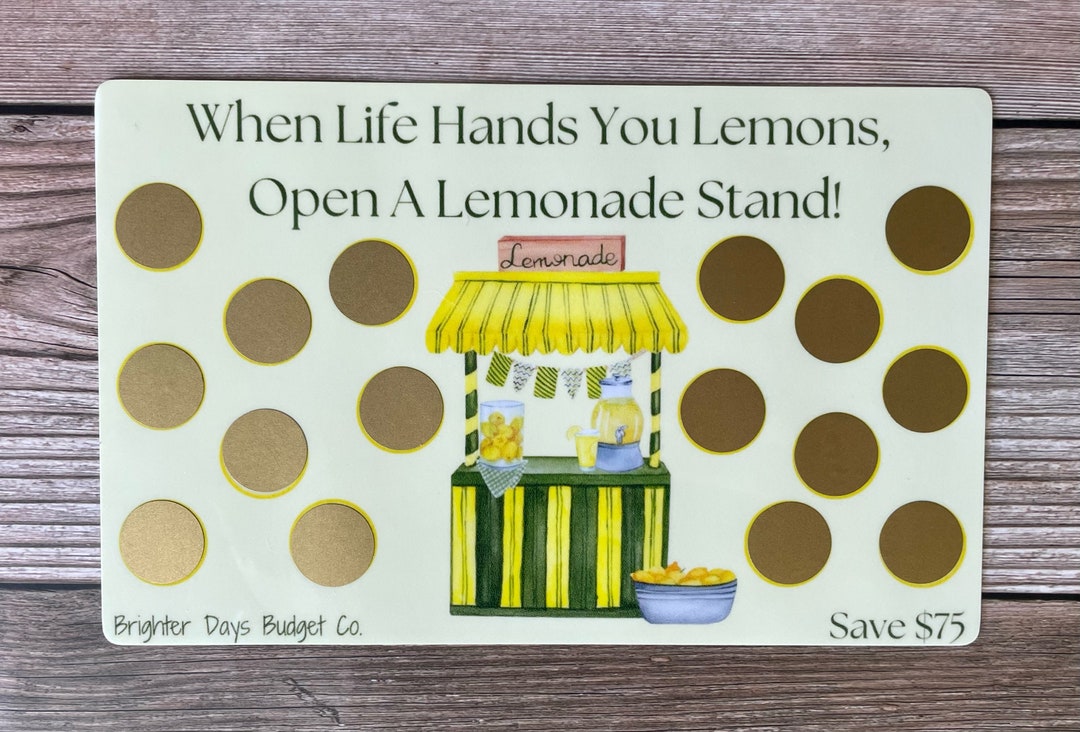 When Life Hands You Lemons, Open A Lemonade Stand Laminated A5 Scratch ...
