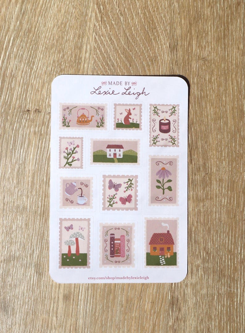 Cottagecore Stamp Sticker Sheet - Etsy