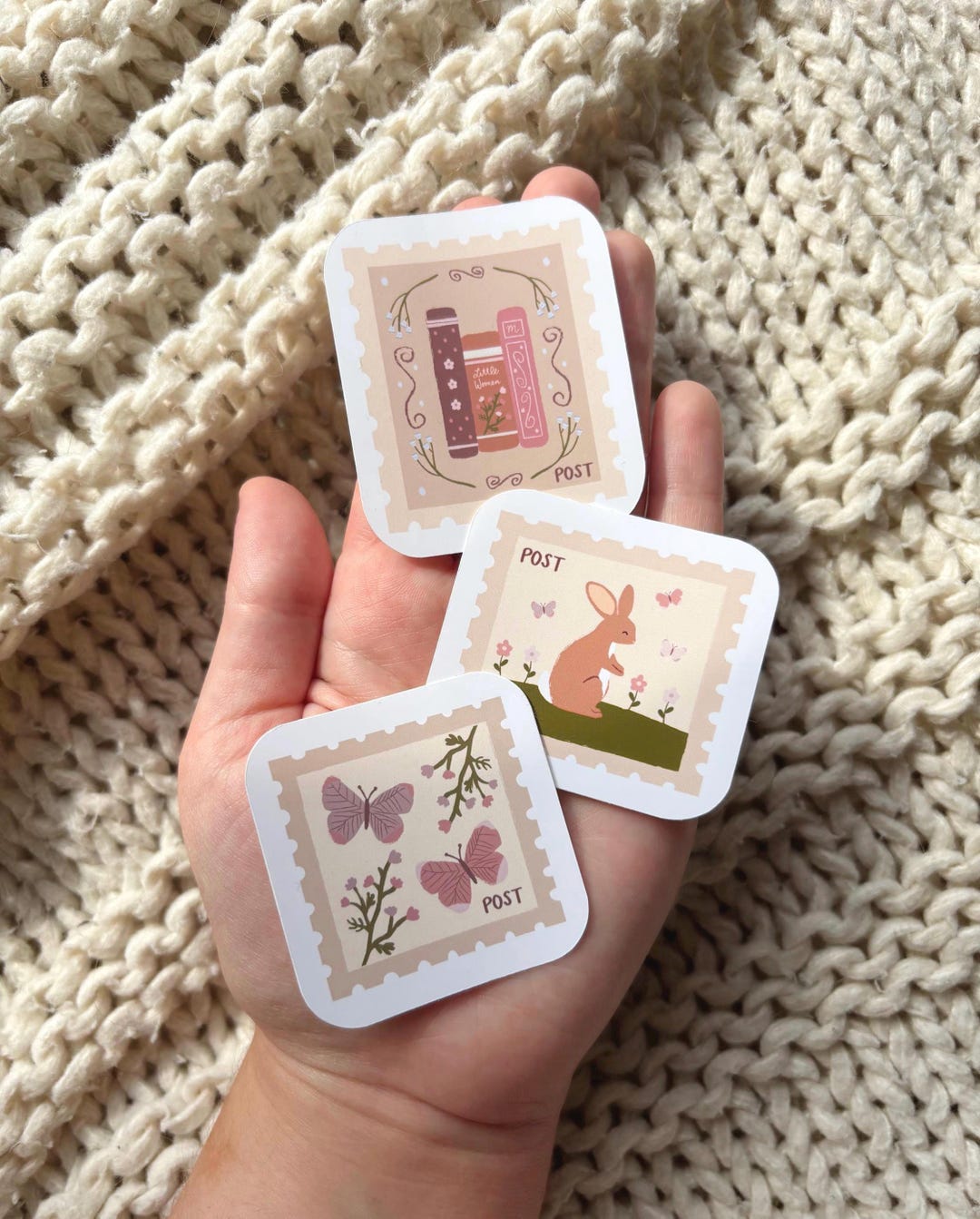 Cottagecore Stamp Weatherproof Vinyl Paper Stickers- Set of 3 - Etsy