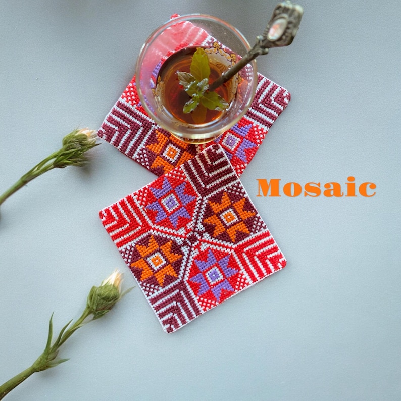 Handmade Embroidered Coasters (set of 2) - Etsy