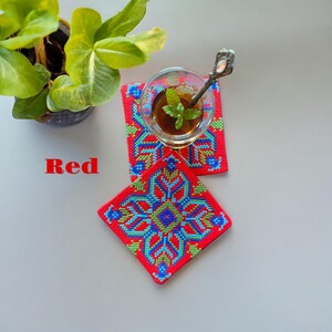 Handmade Embroidered Coasters (set of 2) - Etsy