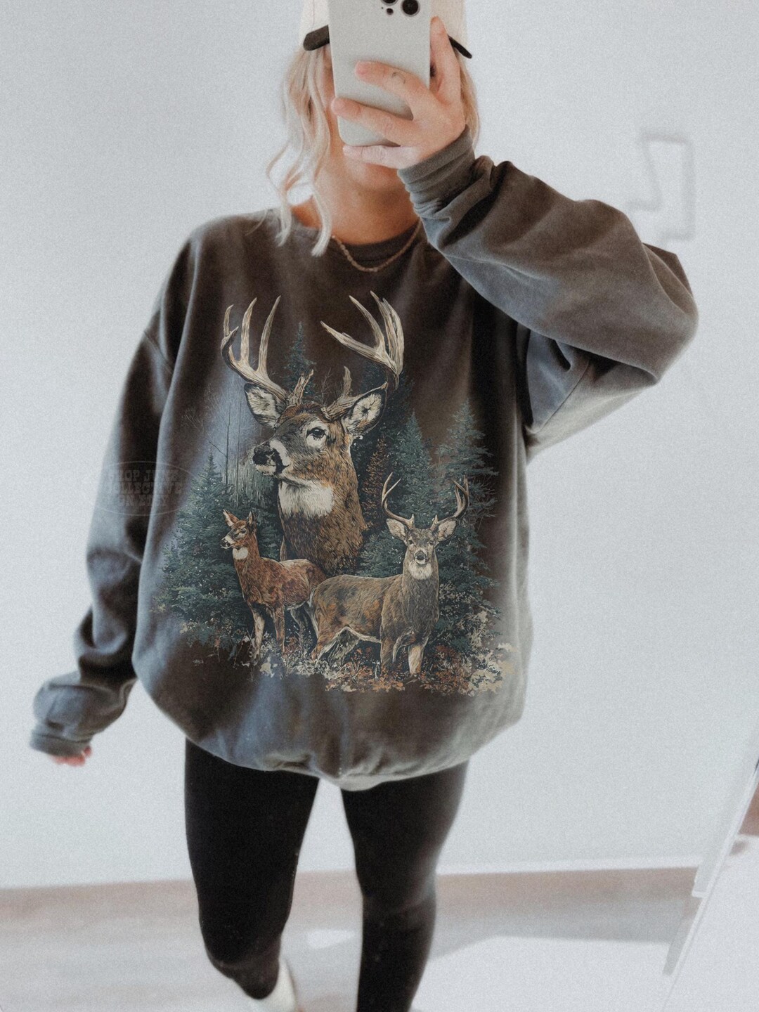 Vintage Deer Graphic Sweater Comfort Colors® Old School Graphic 90s ...