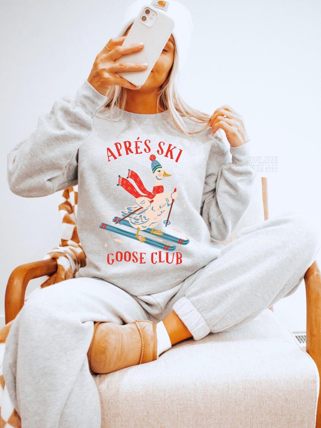 Apres Ski Sweatshirt Silly Goose Ski Club Funny Ski Gift Whimsical Ski ...