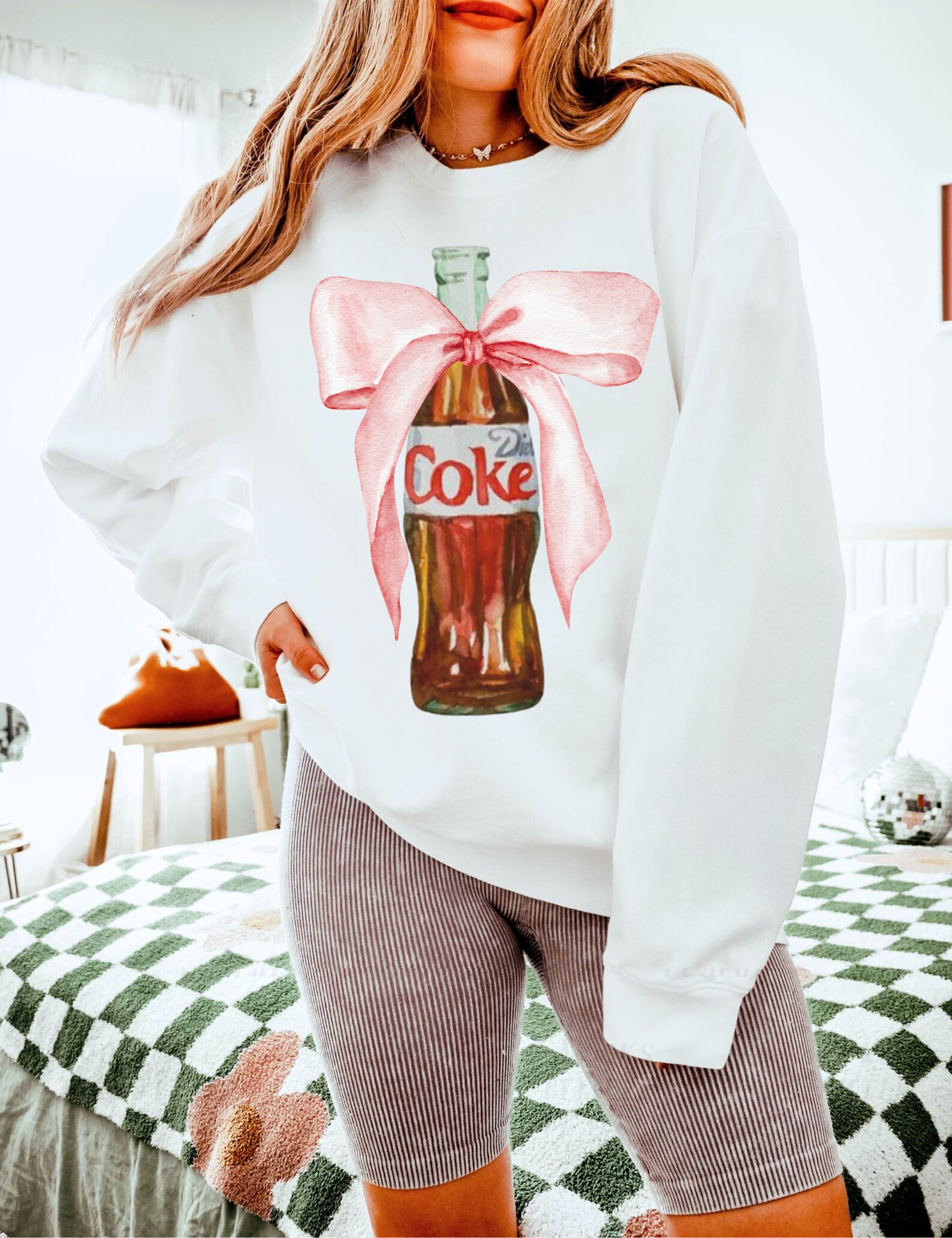 Diet Coke Sweatshirt Comfort Colors® Coquette Girly Water Color Coke ...