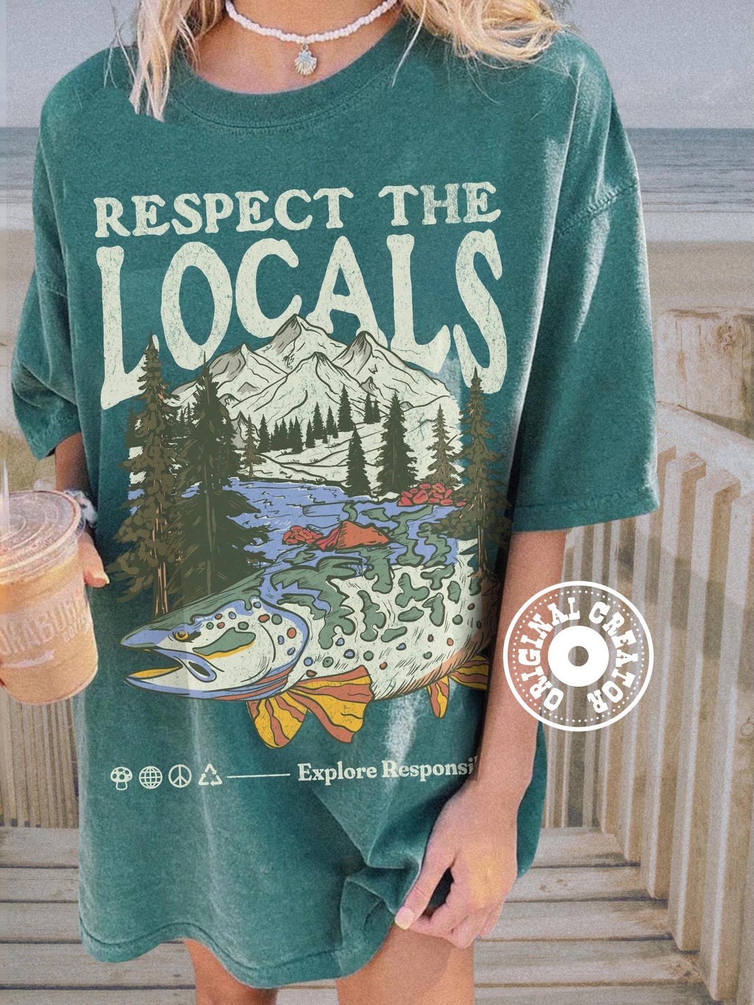 Respect the Locals Tee Comfort Colors® Trendy Fish Tee Ocean Inspired ...