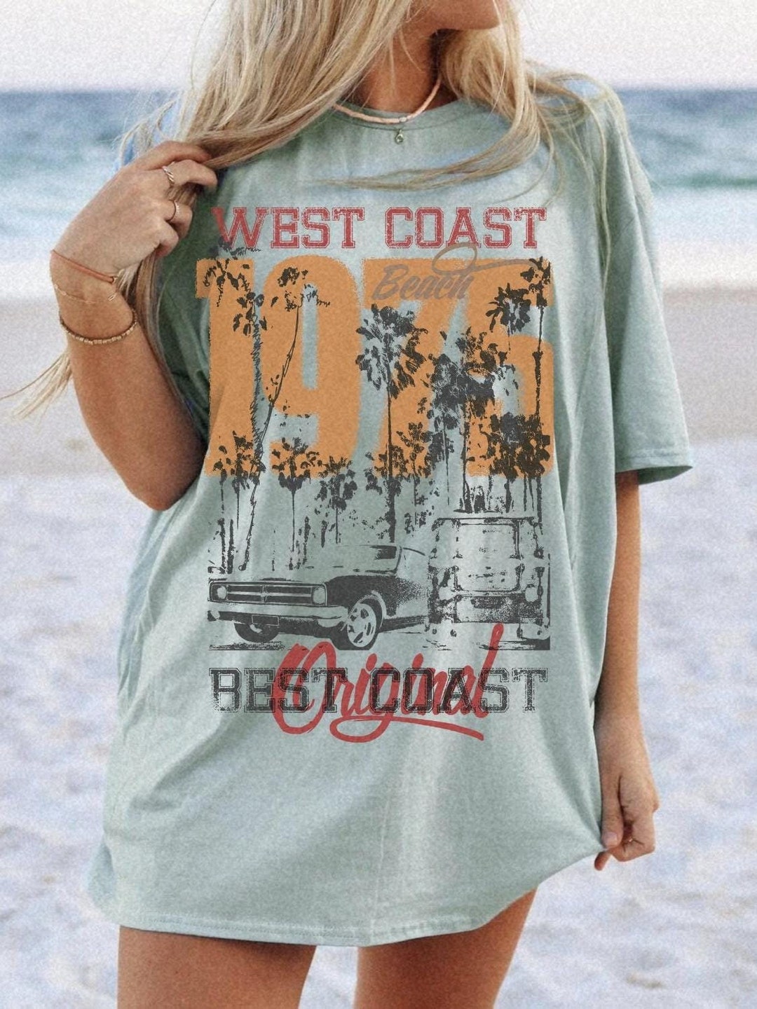 Vintage Beach Shirt UNISEX Comfort Colors® 70s Coastal Surfer Aesthetic ...
