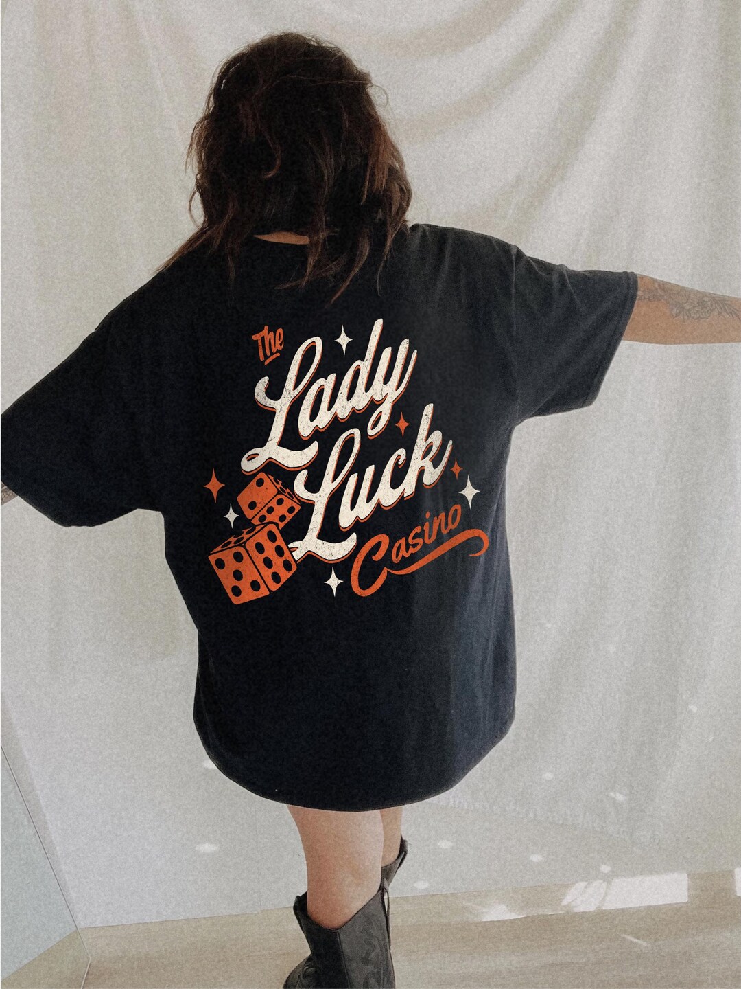 Lady Luck Casino Tee Comfort Colors® Lucky Girl Aesthetic Womens Grunge ...