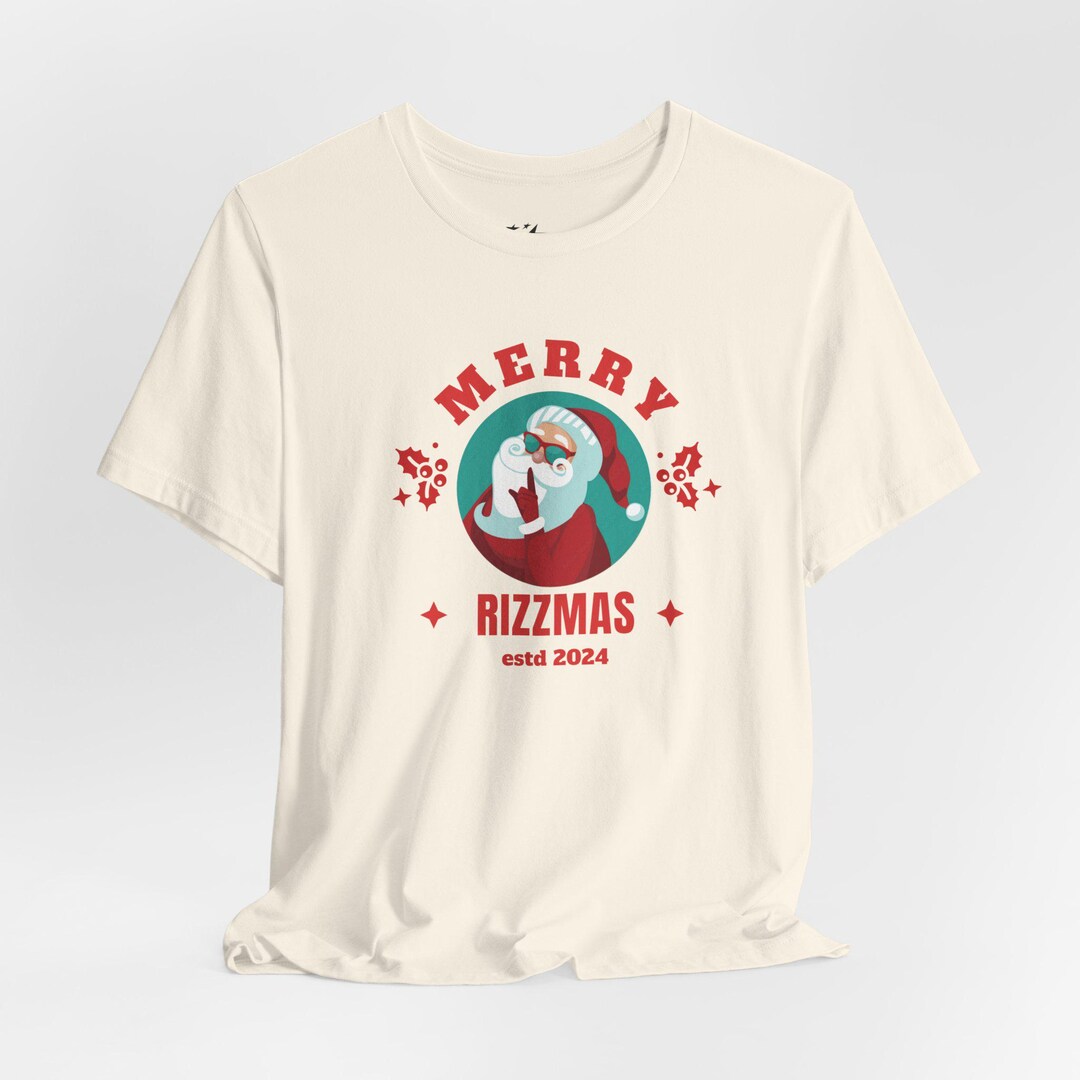 Merry Rizzmas Santa Mewing Tshirt, Christmas Holiday Unisex Tee ...