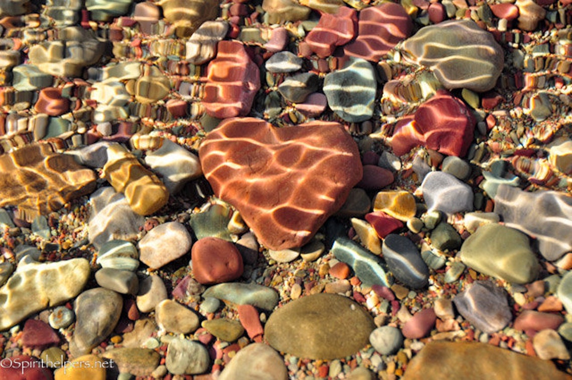 Heart Rock, Rocks Under Lake Water, Heart for You or Your Sweetheart ...