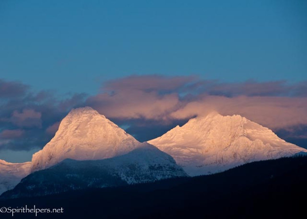 Light of Heaven, Alpine Glow, Alpenglow, Sunset in Montana, Snow Capped ...