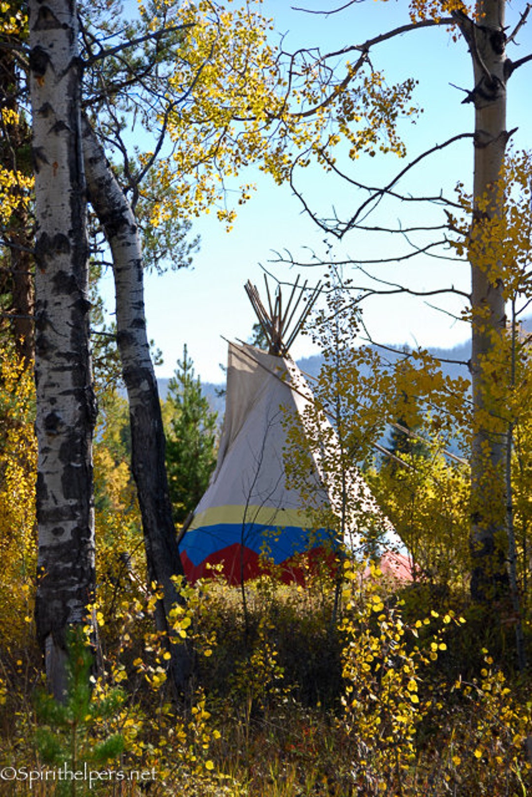 Montana Tipi, Teepee in Autumn Woods, Montana Landscape, Tribal Living ...
