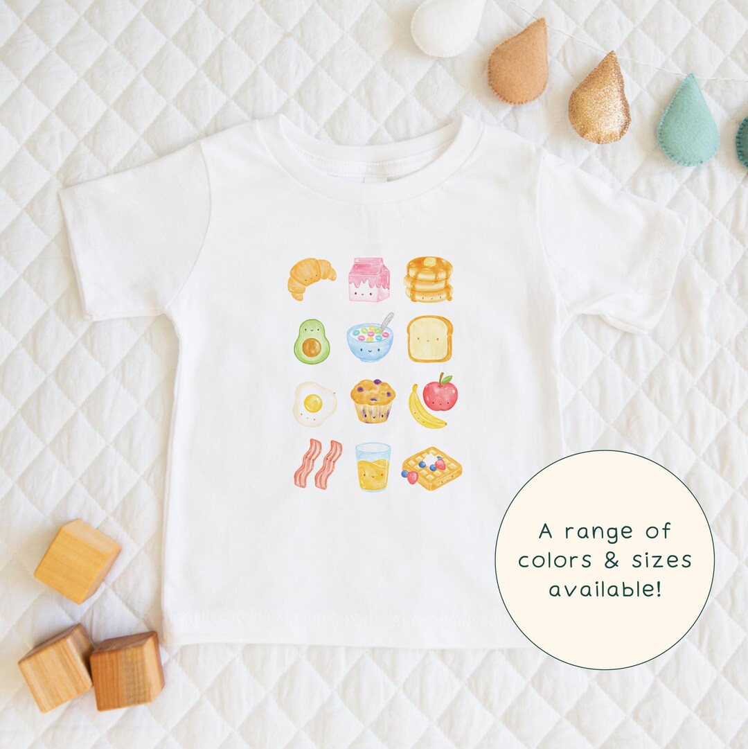 Breakfast Squad | Cute Children's Morning Breakfast Grid T-shirt Themed ...