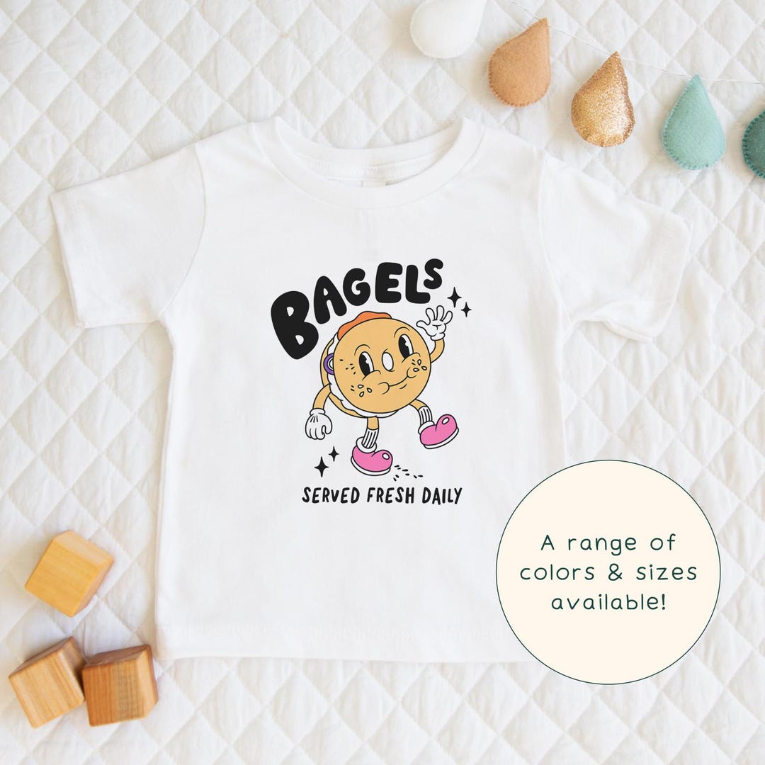 Bagels | Cute Retro Children's T-shirt Bagel Lox Character Gift for ...