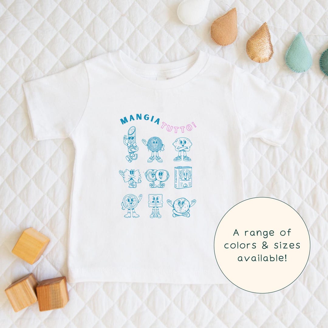 Mangia Tutto! | Children's T-shirt Cute Italian Food Pasta Themed Gift ...
