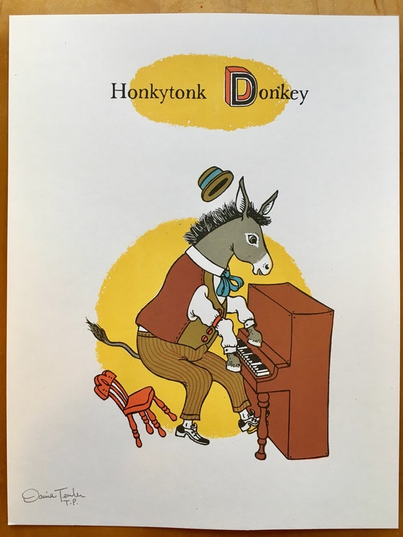 Home Décor Wall Hangings honkey tonk donkey silkscreen etna.com.pe