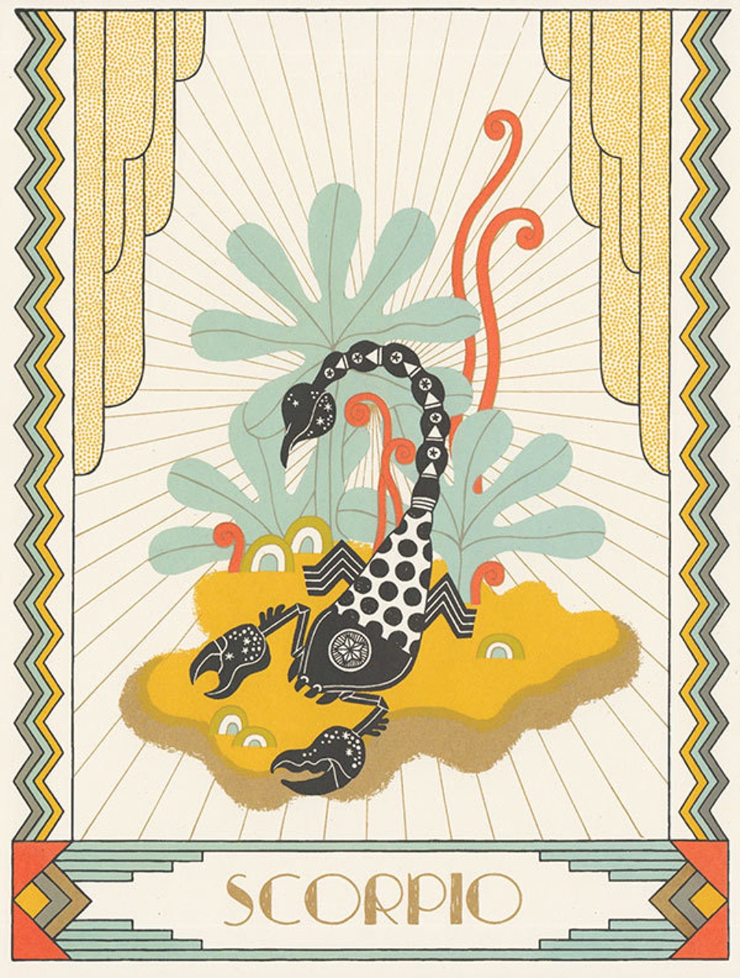 Scorpio Astrology Silkscreen Horoscope Art - Etsy