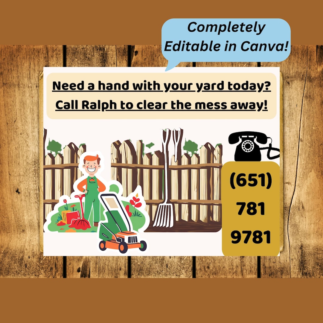 Yard Work Flyer Template | Editable Lawn Care Service Flyer | Digital ...