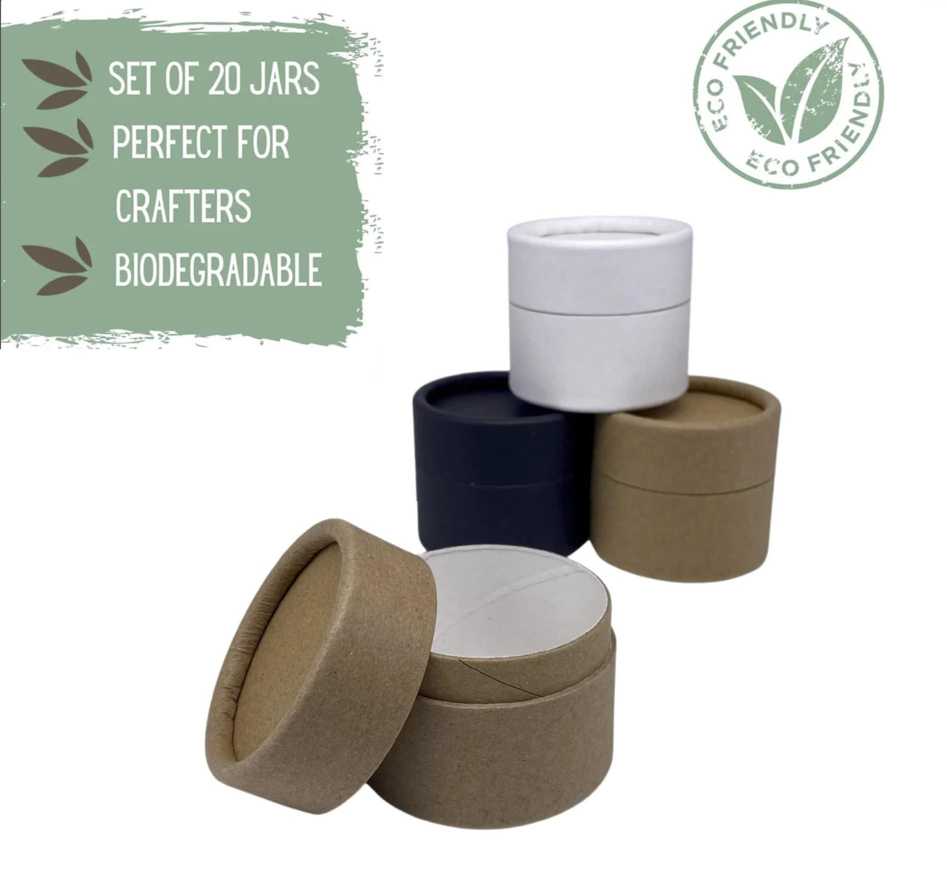 20 Eco Friendly Jars 2oz 60g, Lotion or Body Butter Pot, Small Jars for ...