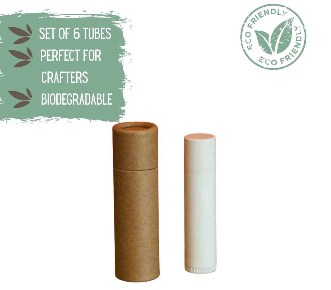 6 Eco Friendly Push up Lip Balm Tubes .3oz 8.5g, Home Craft Solid ...