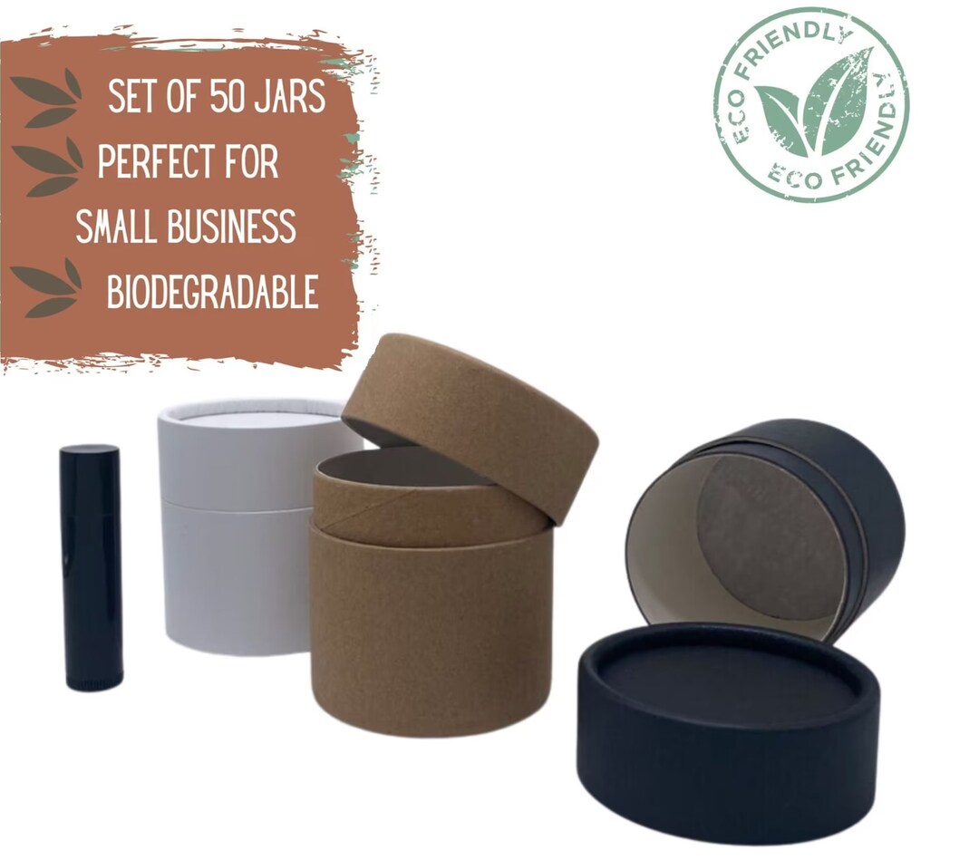50 Eco Packaging Cosmetic Jars, 5 Oz / 140g Cosmetic Packaging for Body ...