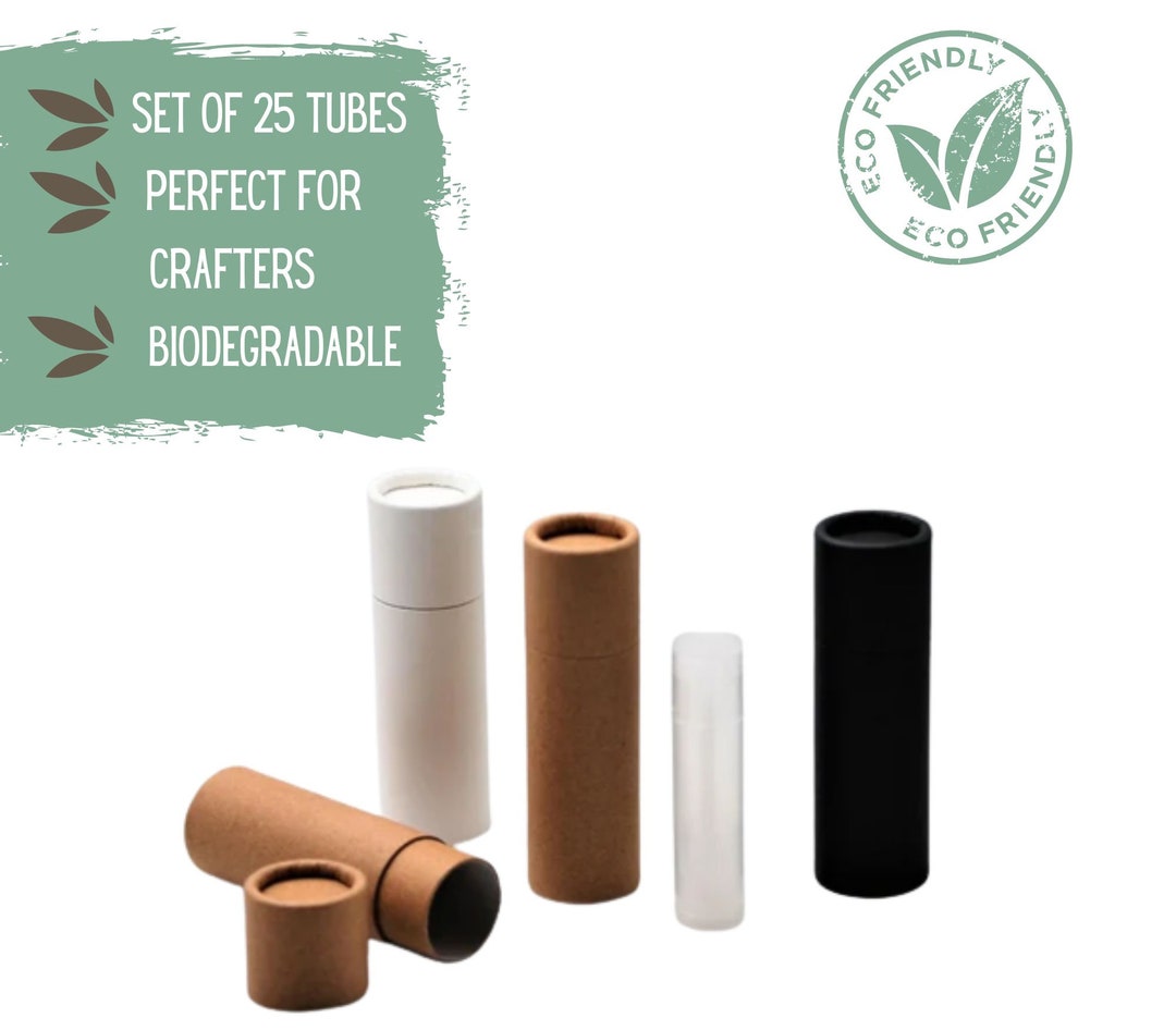 25 Push up Tubes in Eco Friendly Packaging 1oz 30g, Sustainable Kraft ...