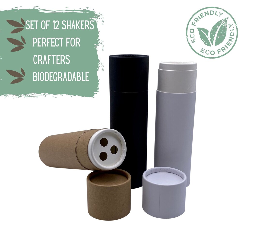 12 Powder Jars With Sifter, 4oz / 125g, Eco Friendly Biodegradable ...