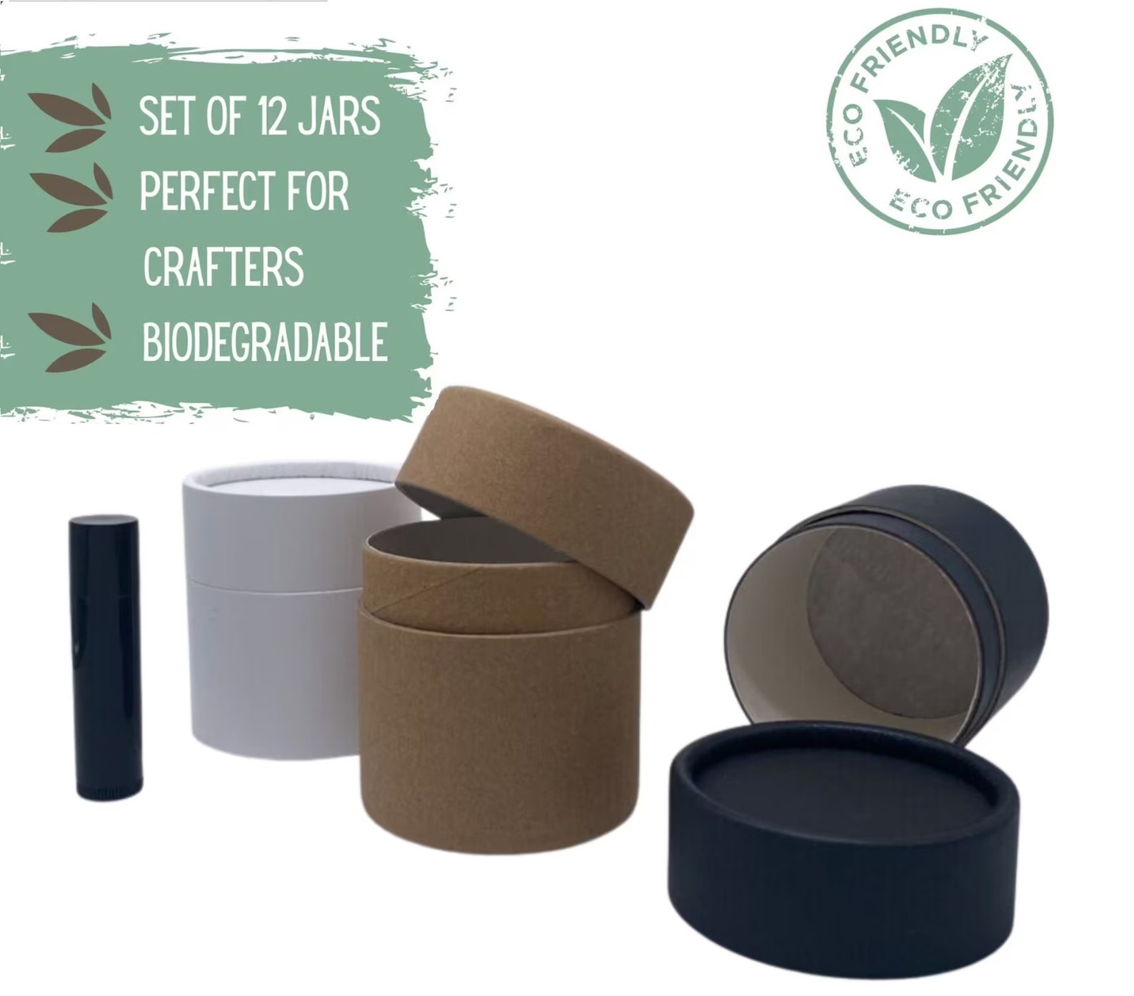 12 Eco Friendly Jars 5 Oz / 140g, Cosmetic Packaging for Face Cream or ...