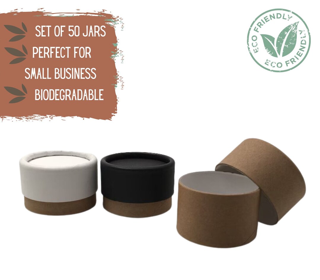 50 Eco Packaging Jars 1oz 30g Biodegradable Jars for Face Cream and ...