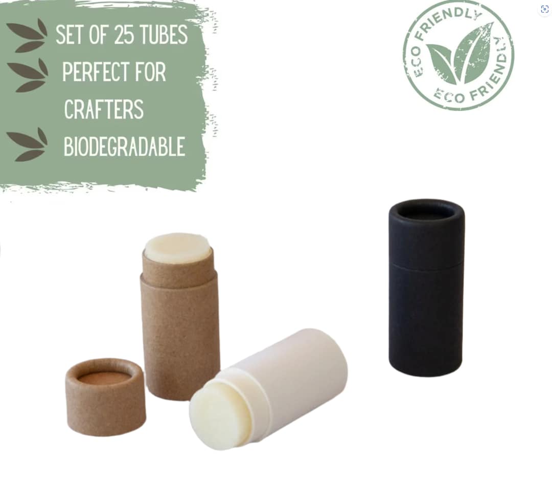 25 Eco Friendly Lip Balm Tubes .25oz 7g, Biodegradable Lipstick or ...