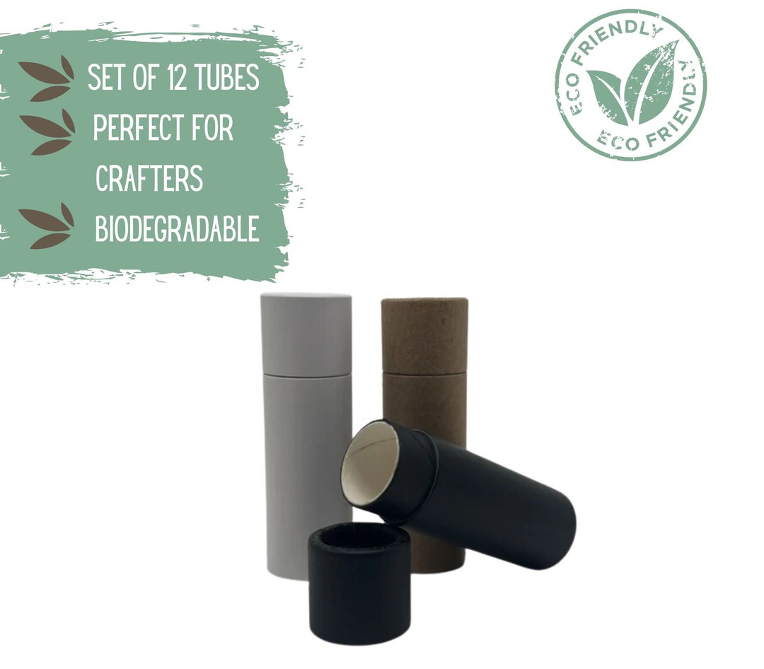 12 Eco Packaging Lip Balm Tubes, .15oz Cardboard Push up Tube for ...