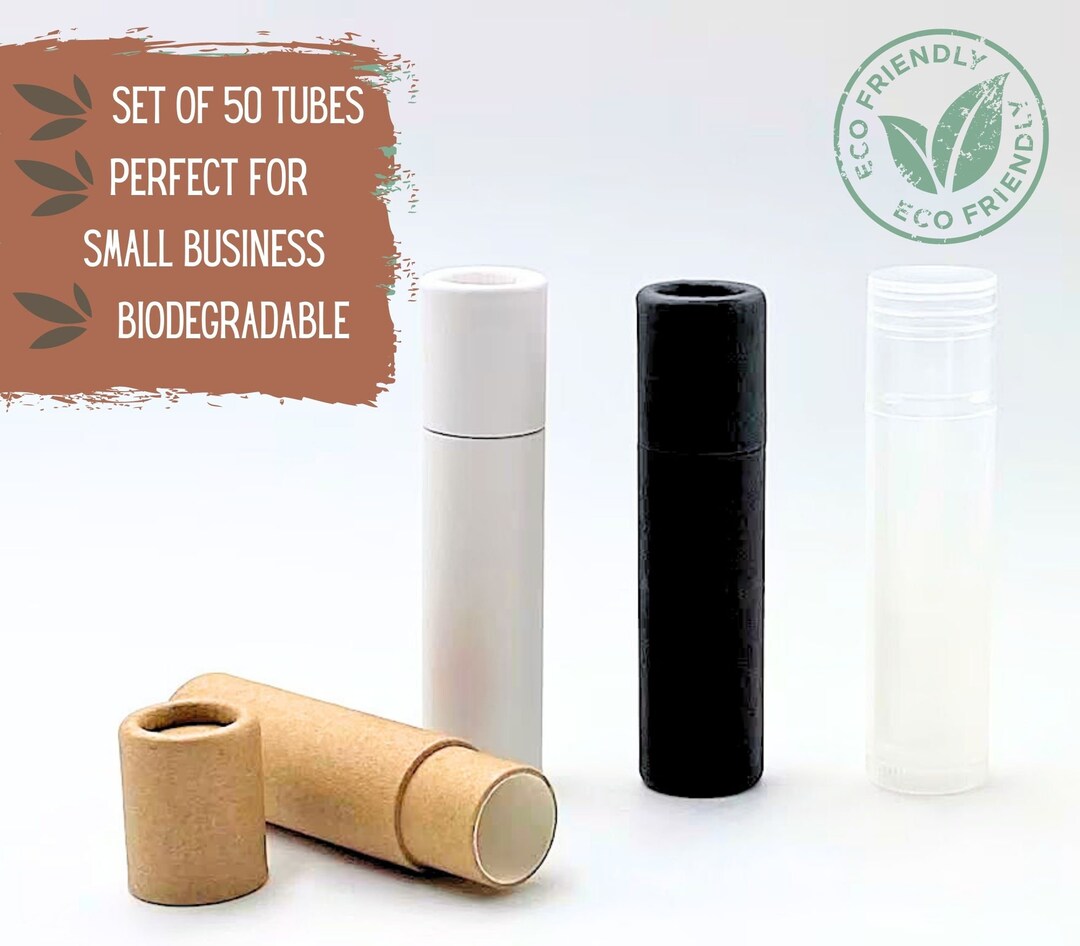50 Eco Friendly Lip Balm Tubes, .2oz 5g Cardboard Push up Tube ...