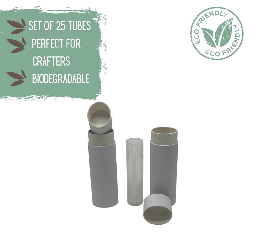25 Oval Lip Balm Balm Tubes .5oz 15g Biodegradable Push-up Cosmetics ...