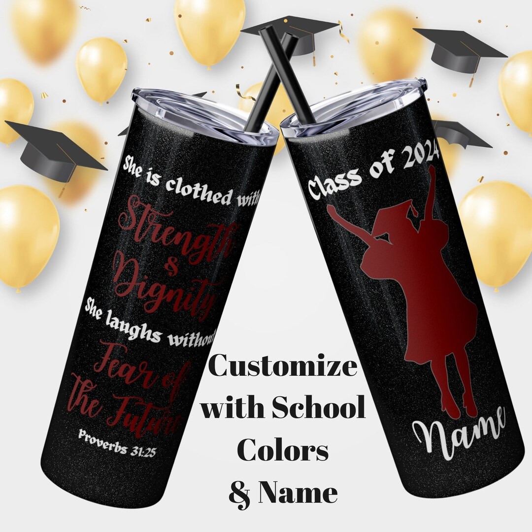Class of 2024 Graduation Skinny Tumbler, Christian Theme, 20oz ...