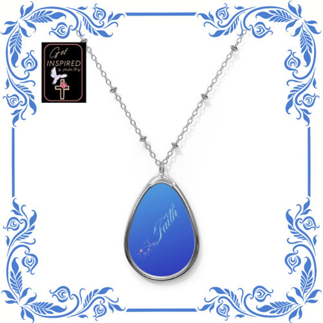Delicate Floral Silver Faith Necklace - Unique Christian Pendant ...