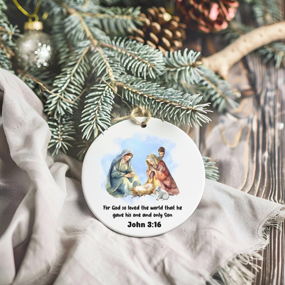Christian Christmas Ornament Gift, Nativity Scene Ornament, Religious ...