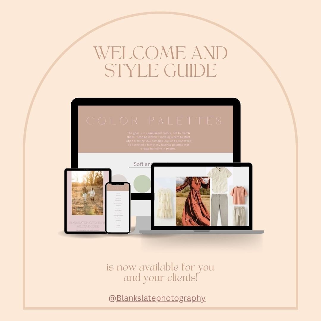 Welcome and Style Guide Template for Family and Lifestyle Photographers ...