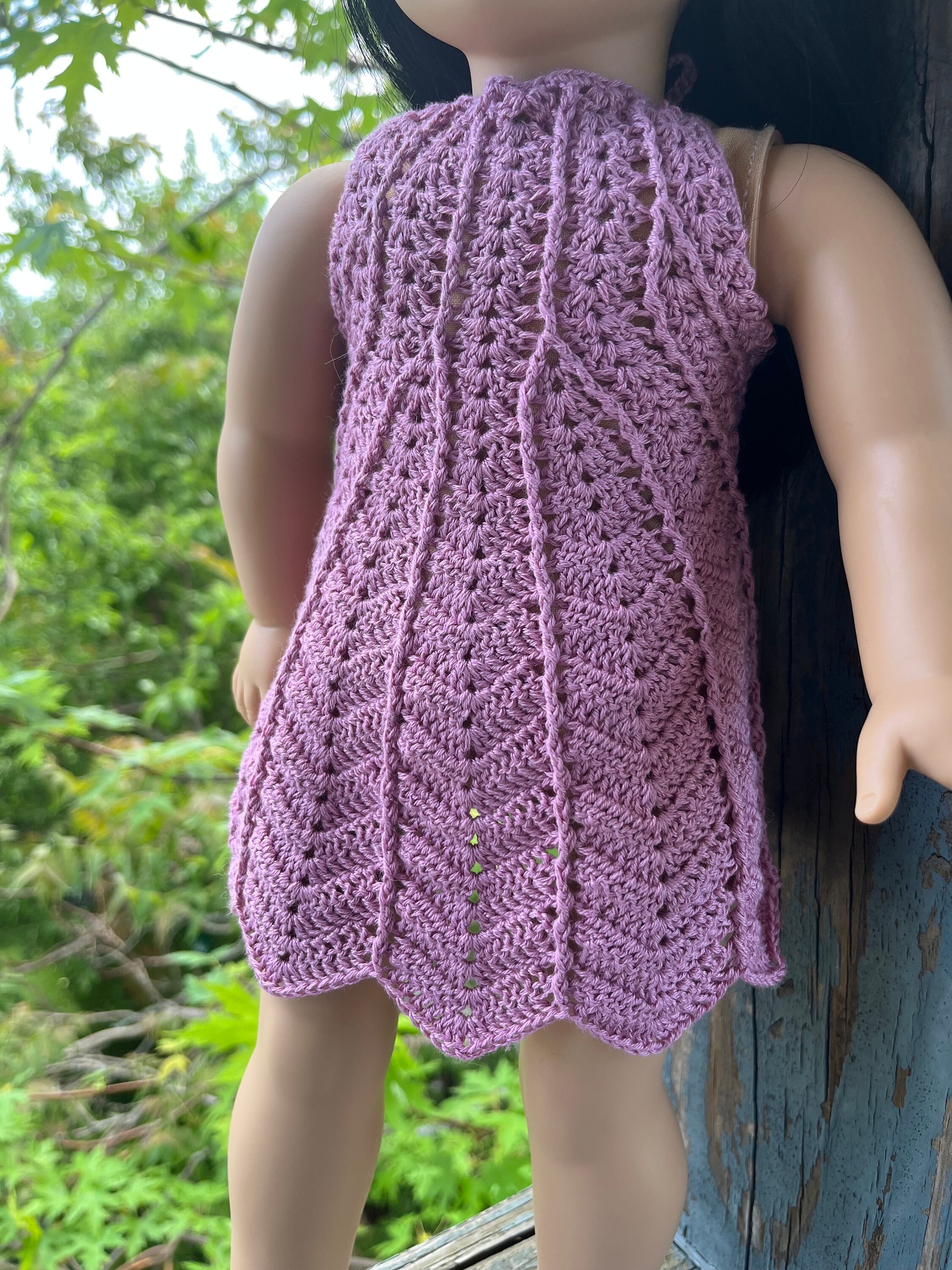 Clamshell Crochet Dress for 18 Dolls - Etsy