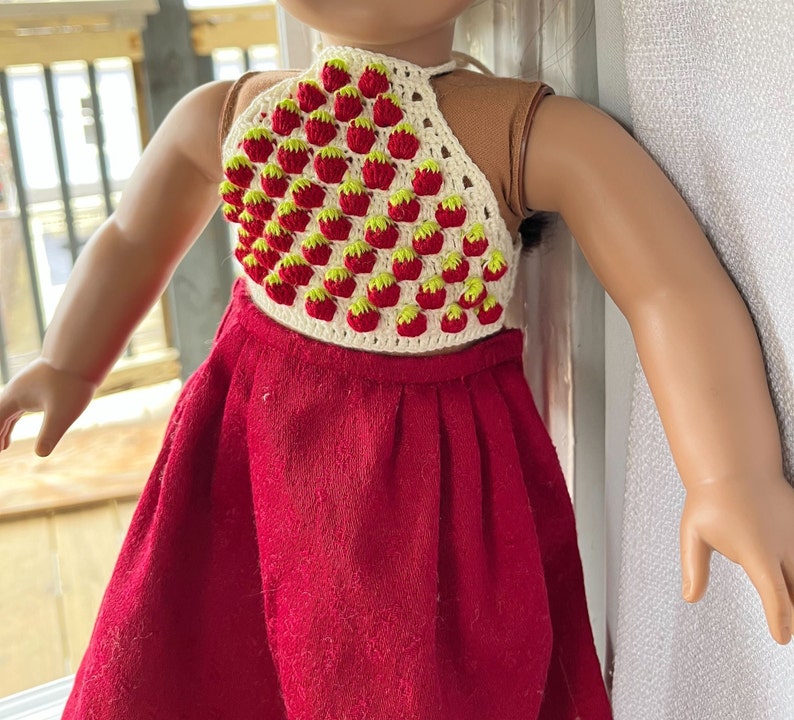Crochet Pattern for Strawberry Stitch Halter Top for 18" Dolls - Etsy